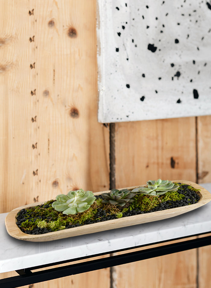Rectangular Natural Wood Tray | Tray | Serene Spaces Living