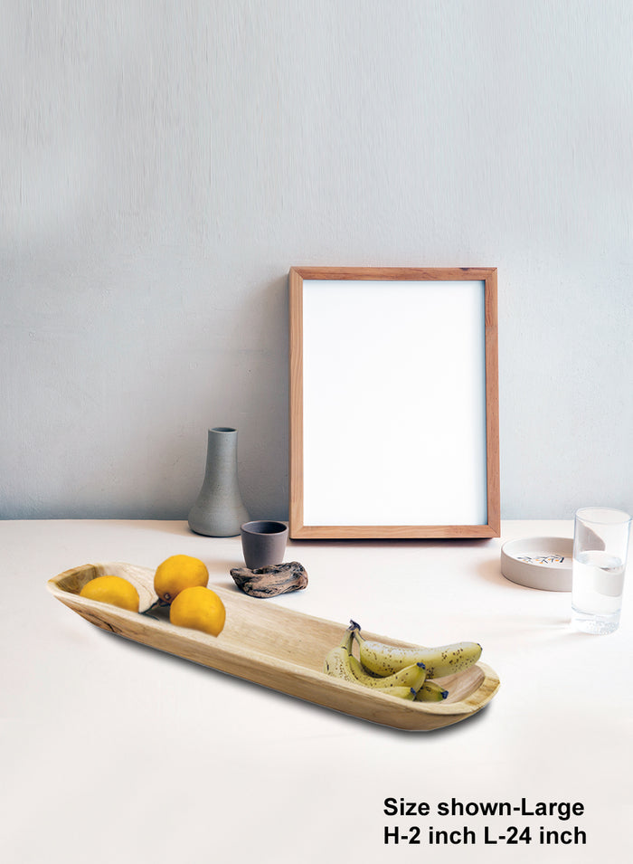 Rectangular Natural Wood Tray | Tray | Serene Spaces Living