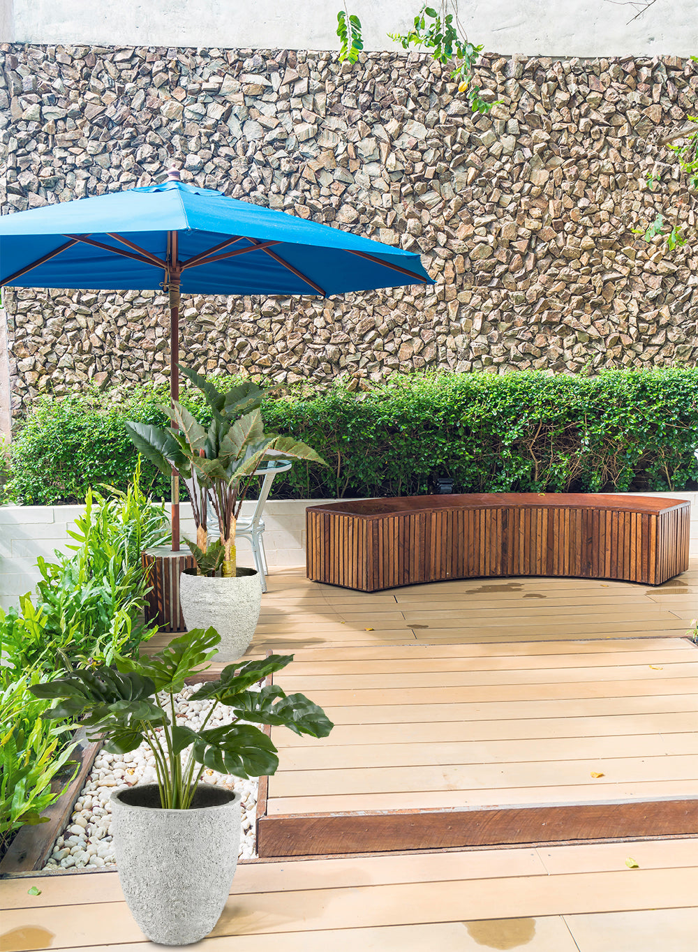 Rustic White Stone Planter | Planters | Serene Spaces Living