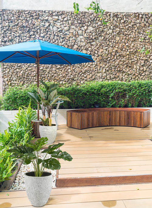 Rustic White Stone Planter | Planters | Serene Spaces Living