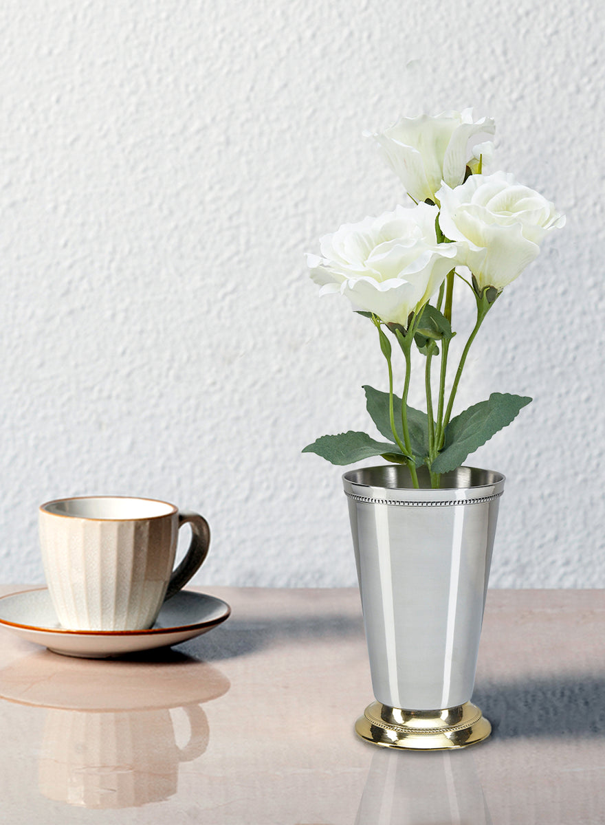 Silver-Gold Julep Cup Vase | Vases | Serene Spaces Living