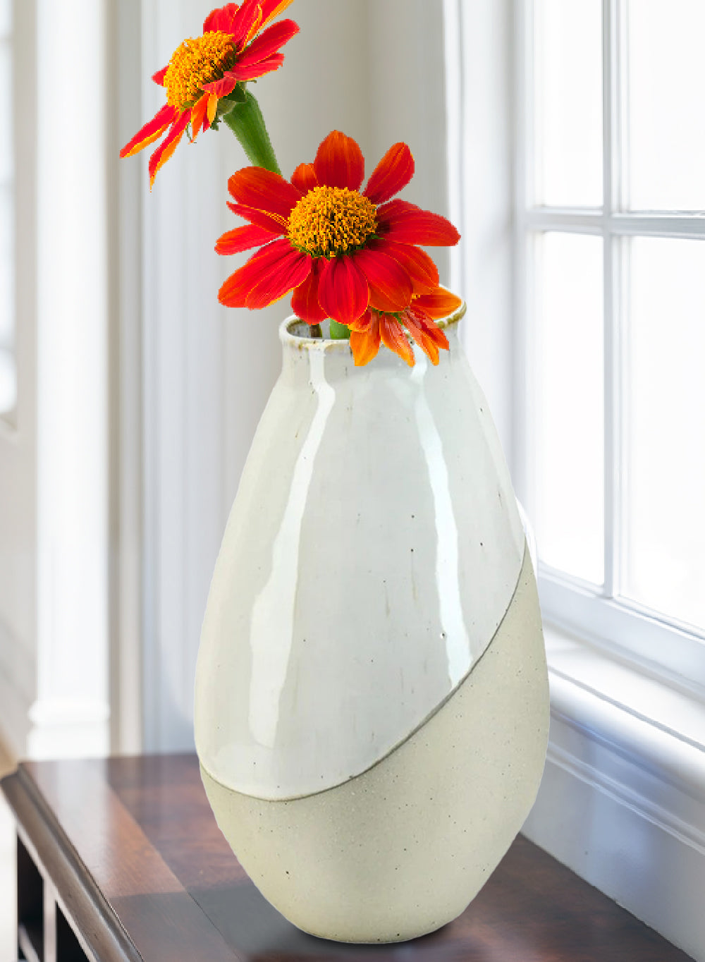 Sleek Two-Tone Ceramic Vase | Vases | Serene Spaces Living