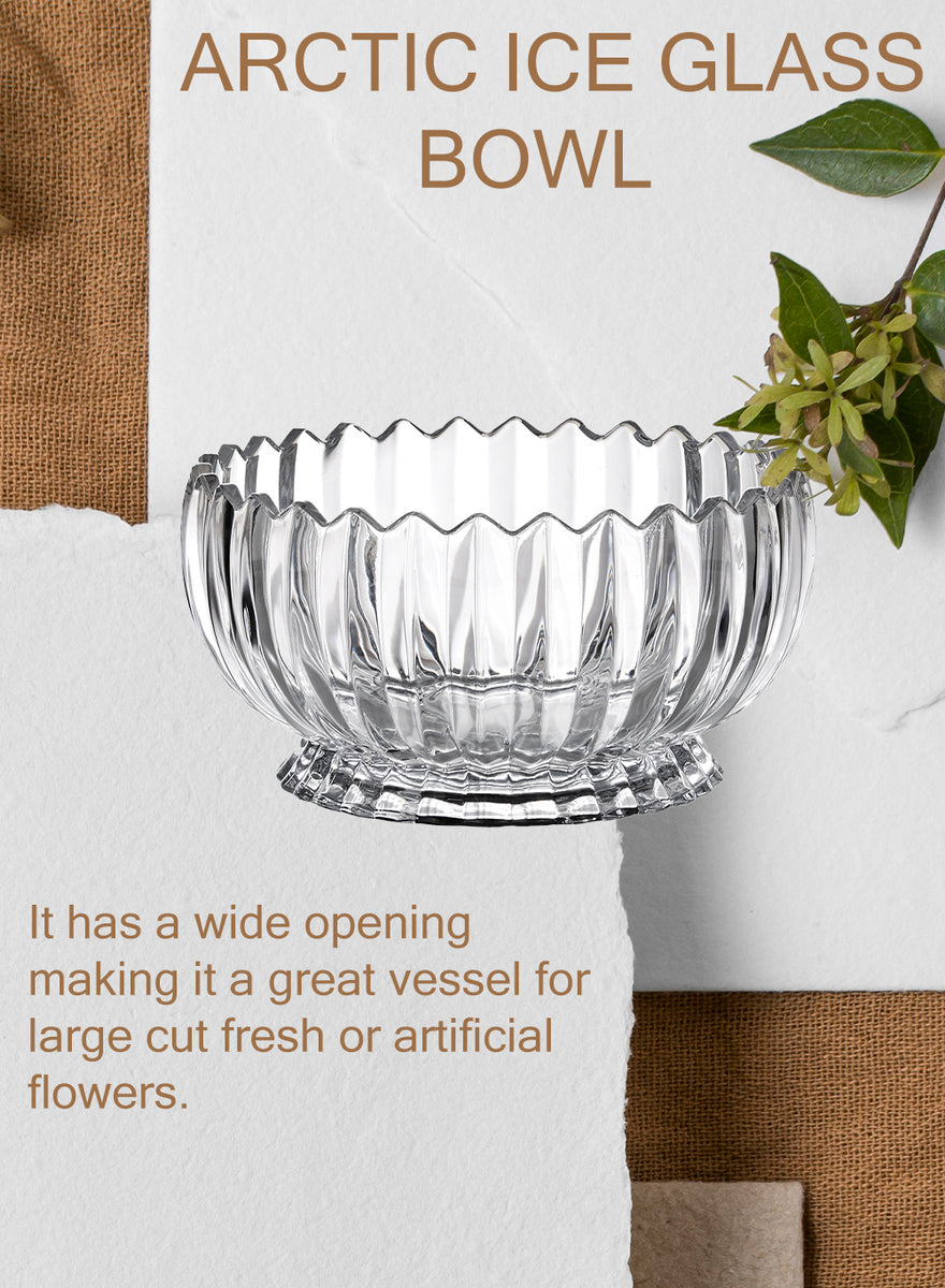 Arctic Ice Glass Bowl | Decorative Bowl | Serene Spaces Living