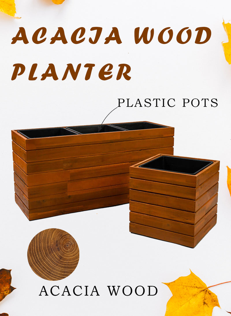 Acacia Wood Planter Box | Planter | Serene Spaces Living