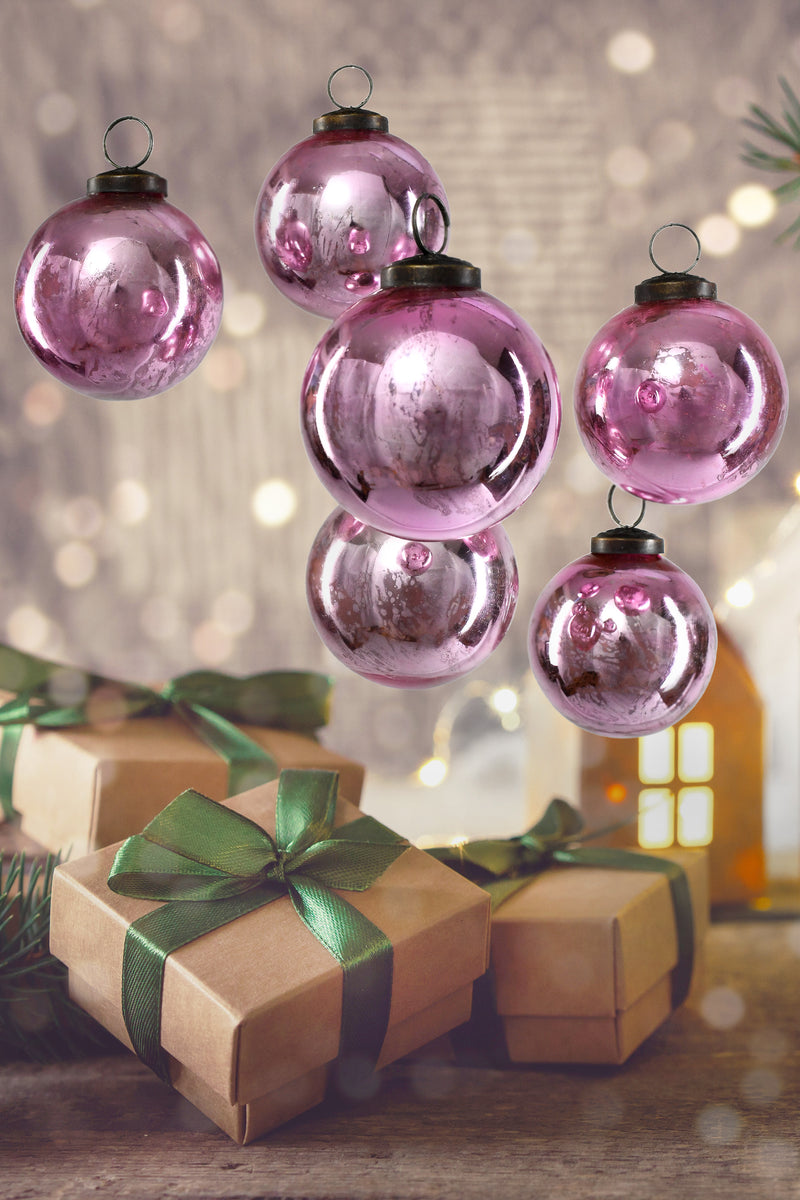 Glass Ball Ornaments for Window Box | Holiday Decor | Serene Spaces Living